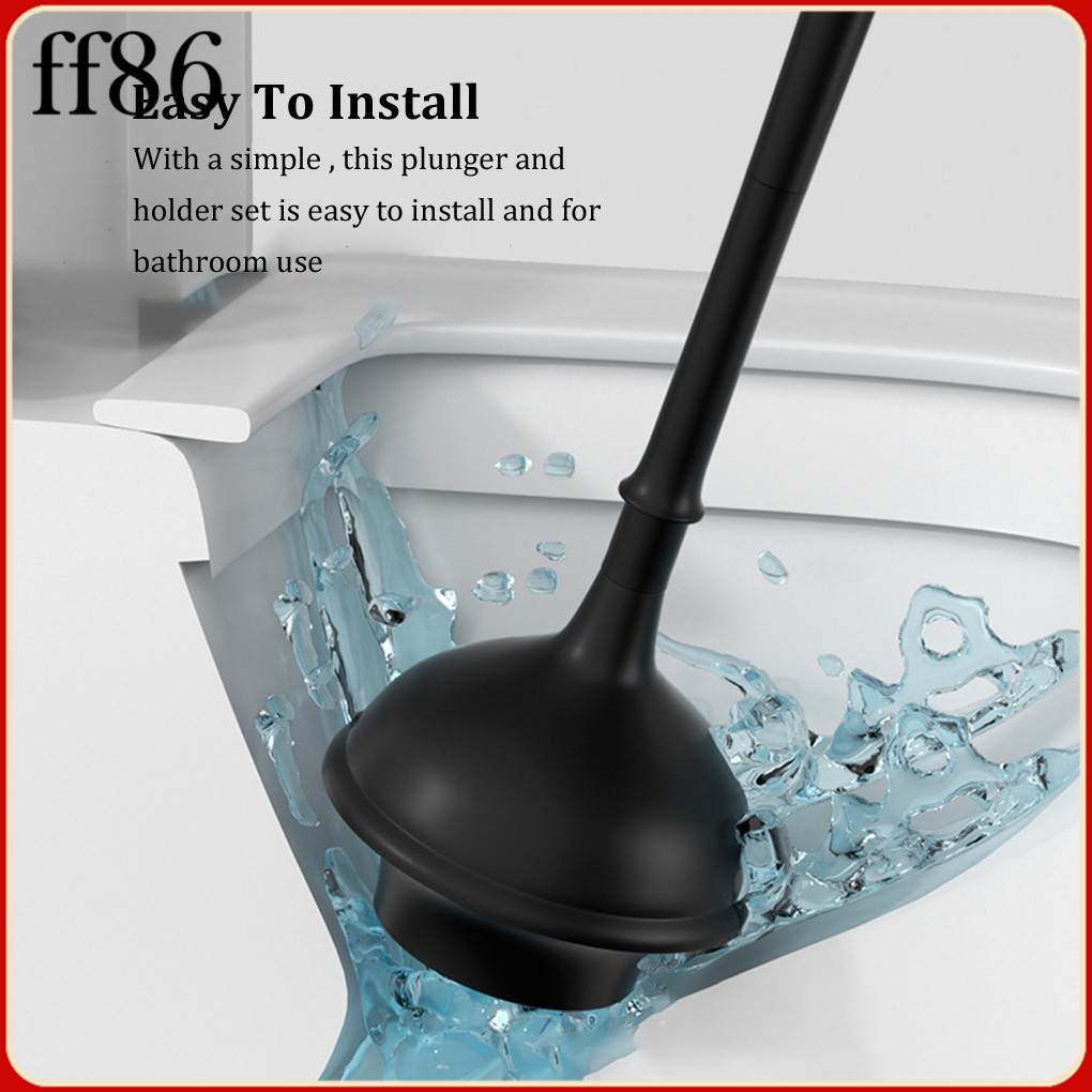 Bathroom Essential Toilet Plunger With Holder For Easy Cleaning ...
