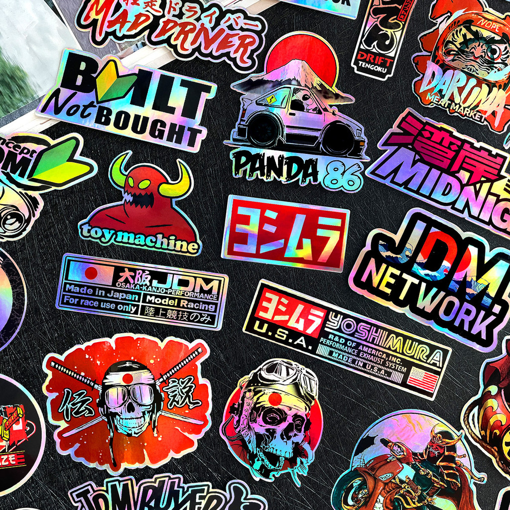 JDM Motorcycle Reflective Sticker Motorcycle Sidebar Decorative Sticker ...