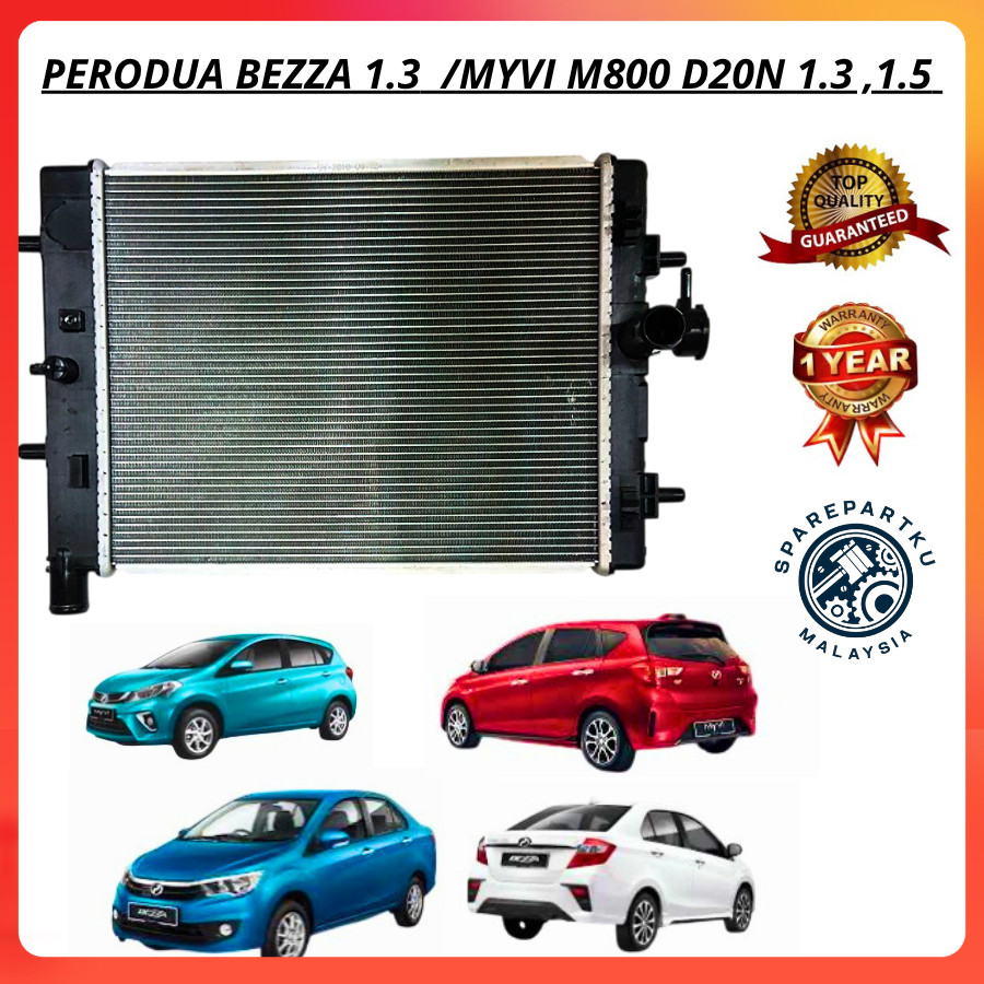 PERODUA BEZZA 1.3 / MYVI GEN3 D20N M800 AUTO MANUAL RADIATOR TEBAL ...