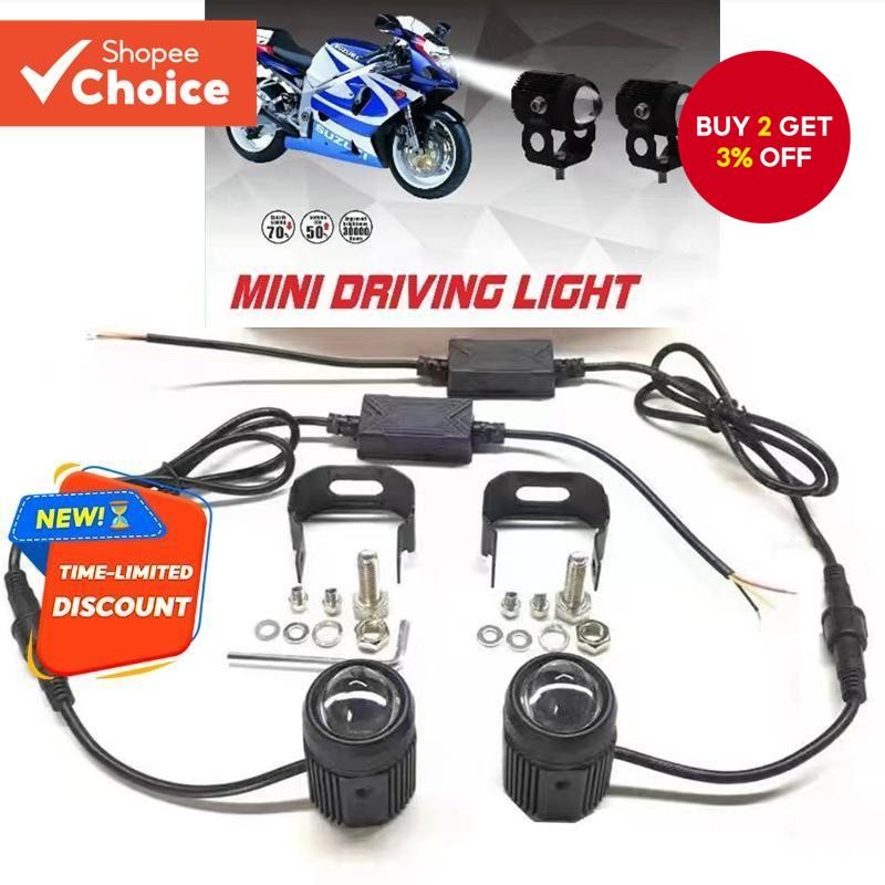 Motorcycle External Small Steel Cannon Dual Lens LED Tangent Fan High ...