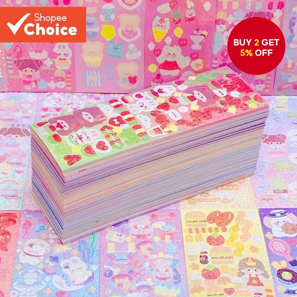 100/200pcs Kawaii Laser Stickers Set, Non-Repetitive Cartoon DIY ...
