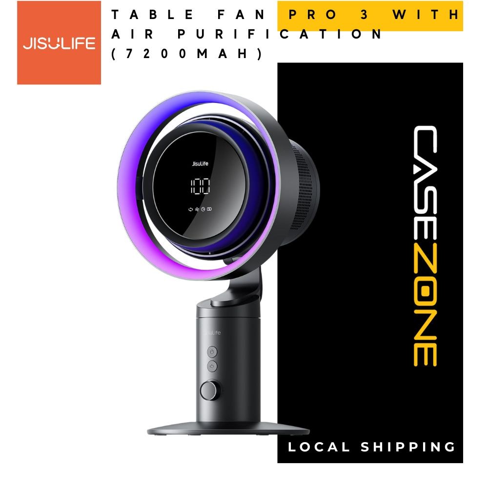 Jisulife Table Fan Pro3, 3-IN-1 Turbo Oscillating Fan with Air Purifier ...