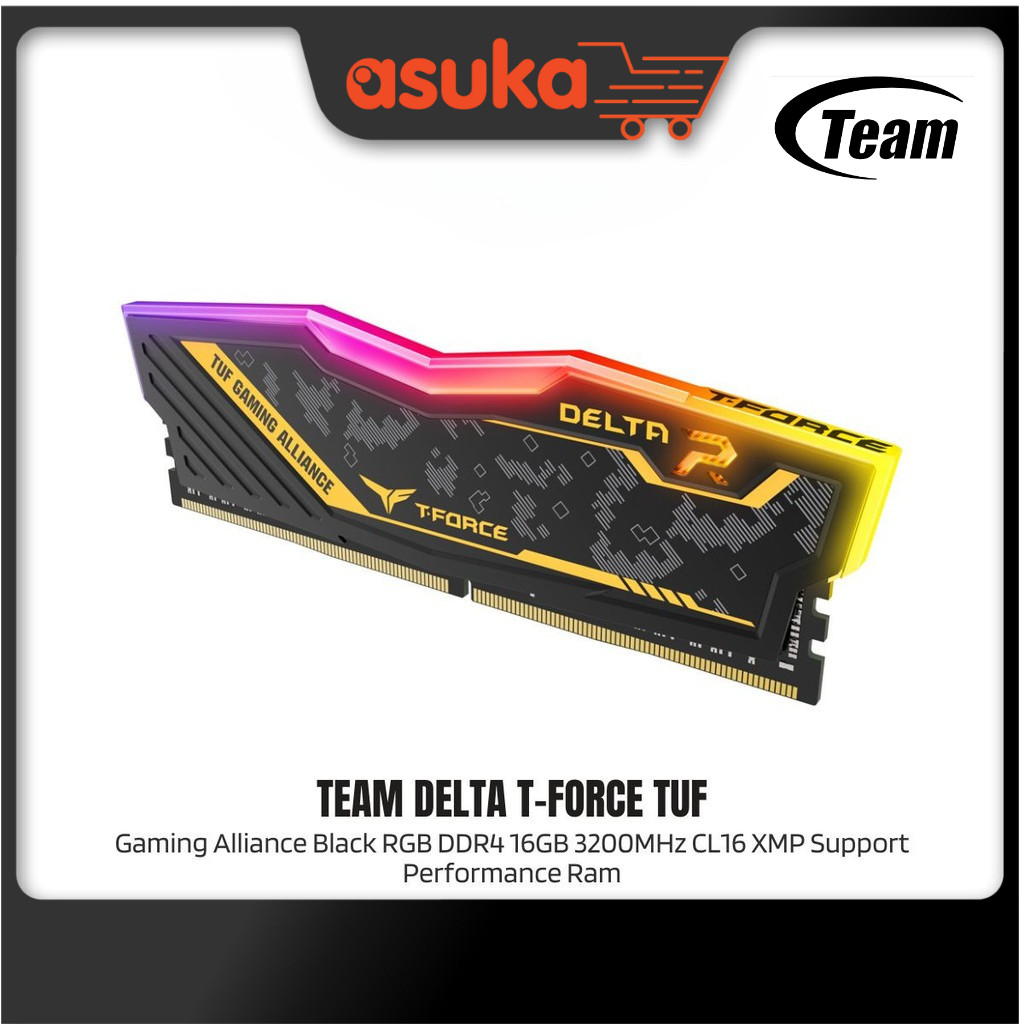 Team Delta T-Force TUF Gaming Alliance Black RGB DDR4 16GB 3200MHz CL16 ...