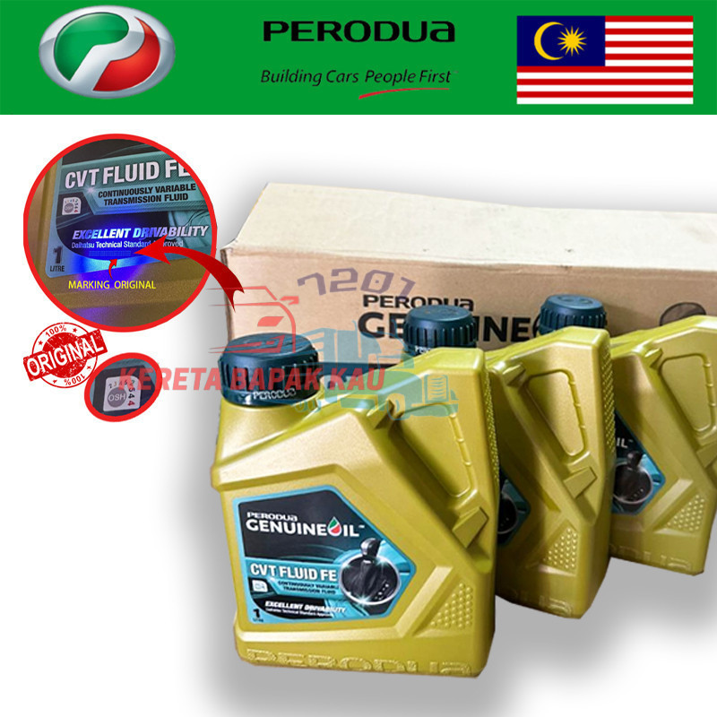 100%ORIGINAL 3 BOTOL PERODUA AUTO TRANSMISSION OIL ATF CVT FE FLUID ...