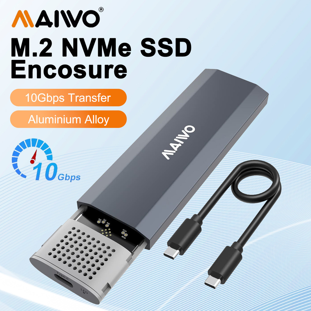 MAIWO M2 SSD Case NVMe USB C Gen2 10Gbps PCIe SSD case M2 SATA M.2 NVME ...