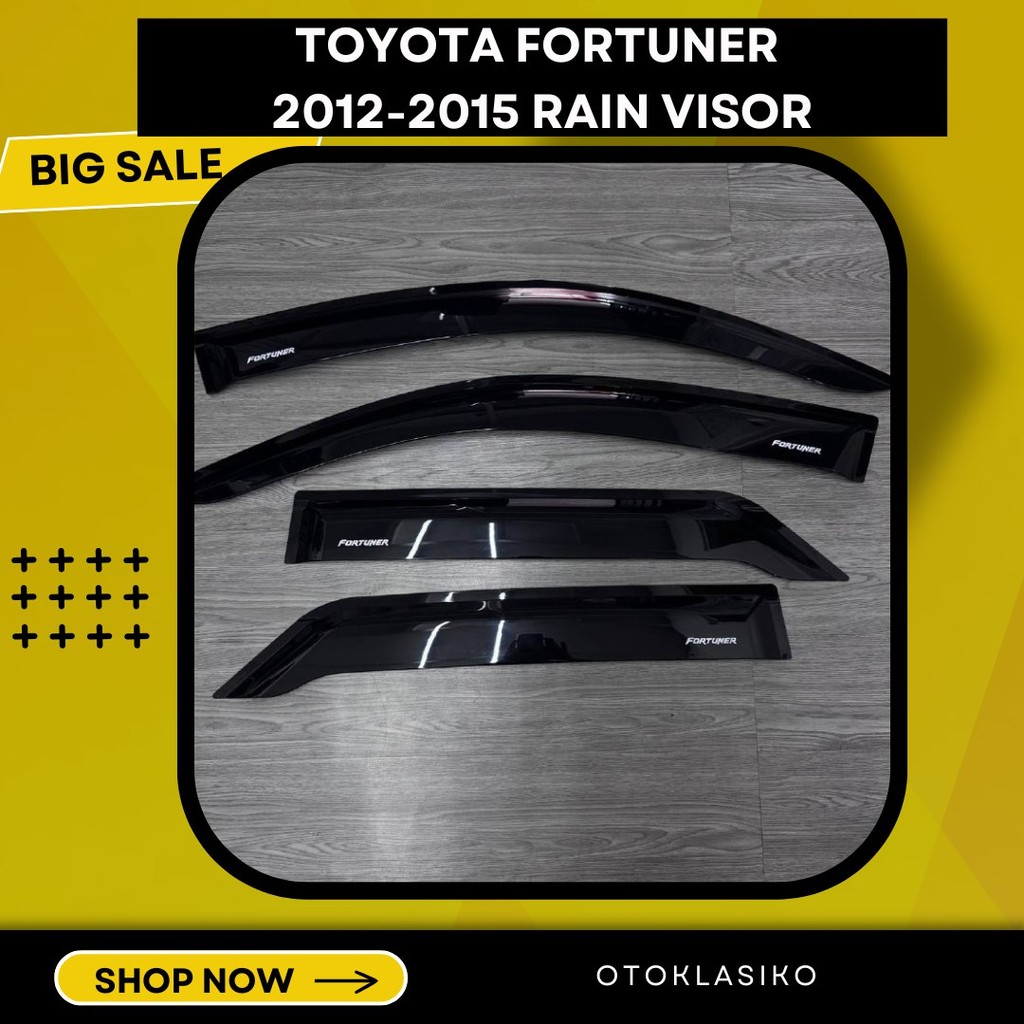 Toyota Fortuner 2012–2015 Rain Visor / Window Visor – Durable Acrylic ...