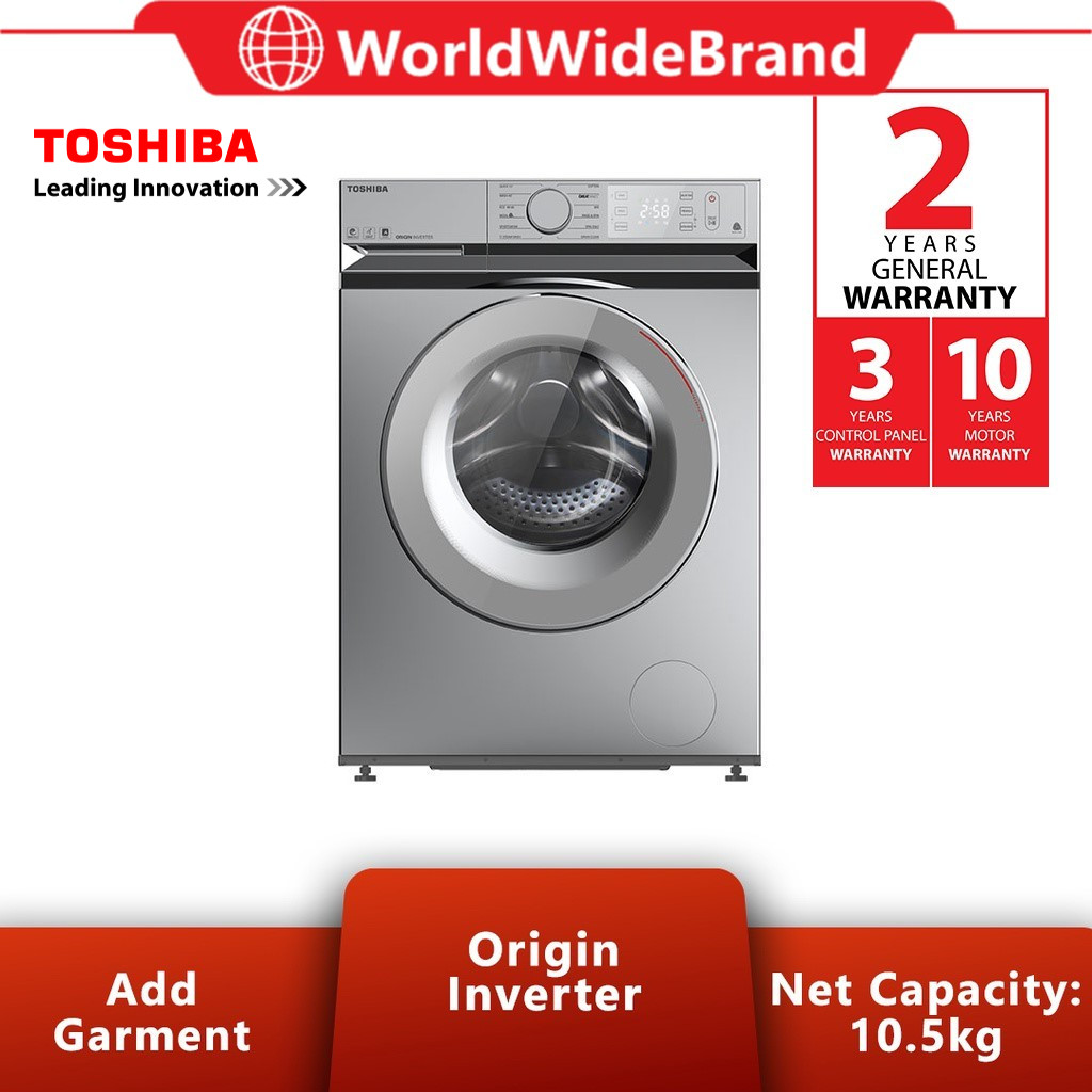 TOSHIBA 10.5KG Front Load Inverter Washer Washing Machine TW-BL115A2M(SS) With IOT Smartlife ...