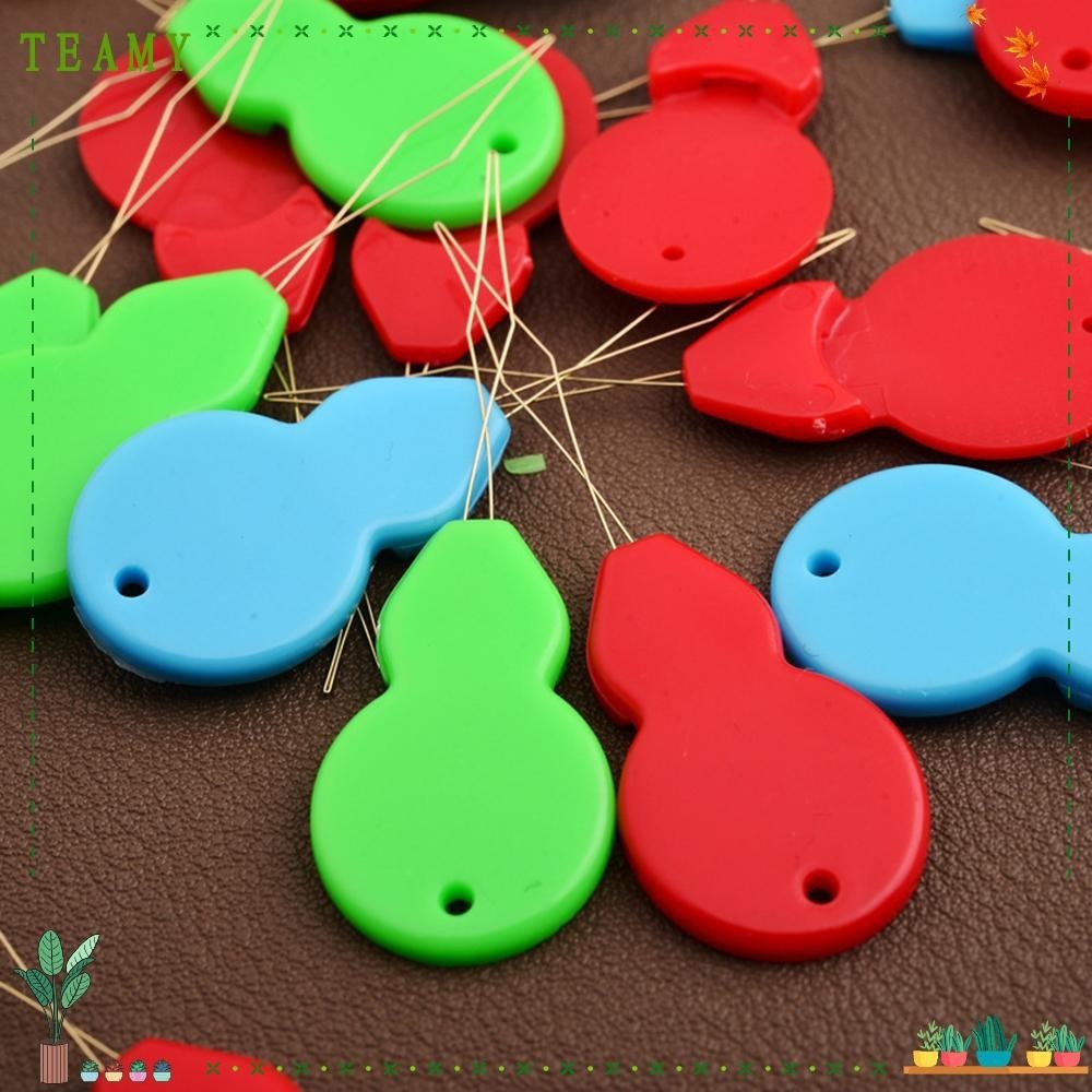 TEAMY 10/50/100pcs Needle Threader Plastic Bow Stitch Insertion ...