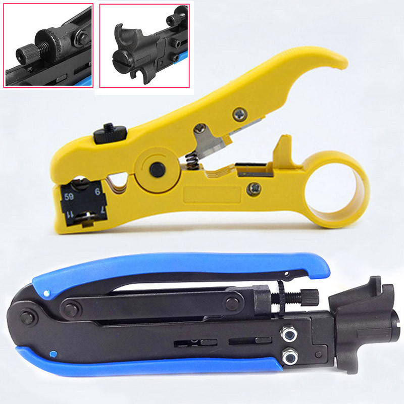 2pcs Coaxial Crimper Stripper Compression Tool F RG59 RG6 RG11 ...
