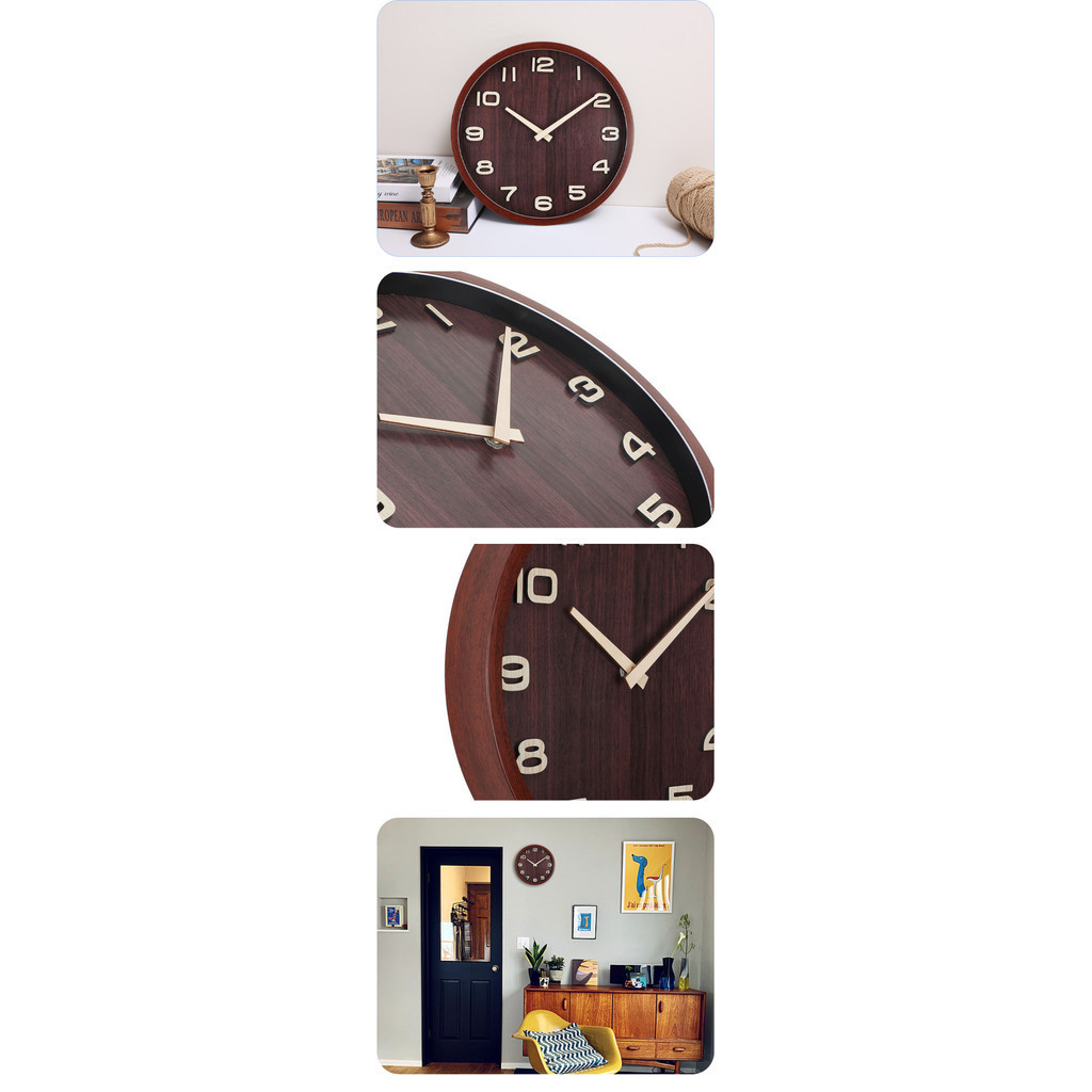 Clock Thermal Transfer Printing Wood Grain Wall Clock Customized 12 ...