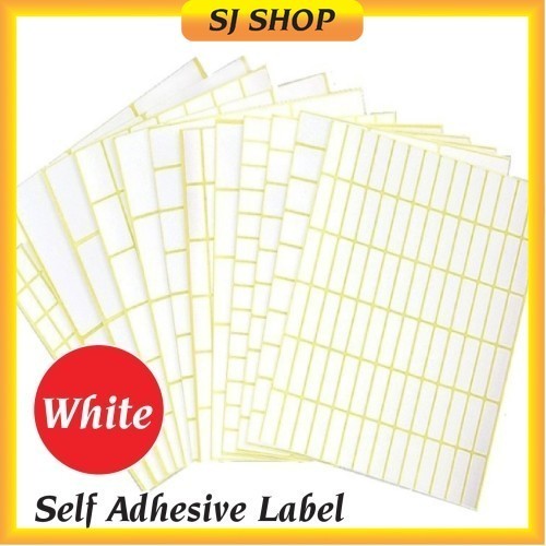 Self Adhesive White Labels Sticker | Squre Retangle | Penanda Buku | A5 ...