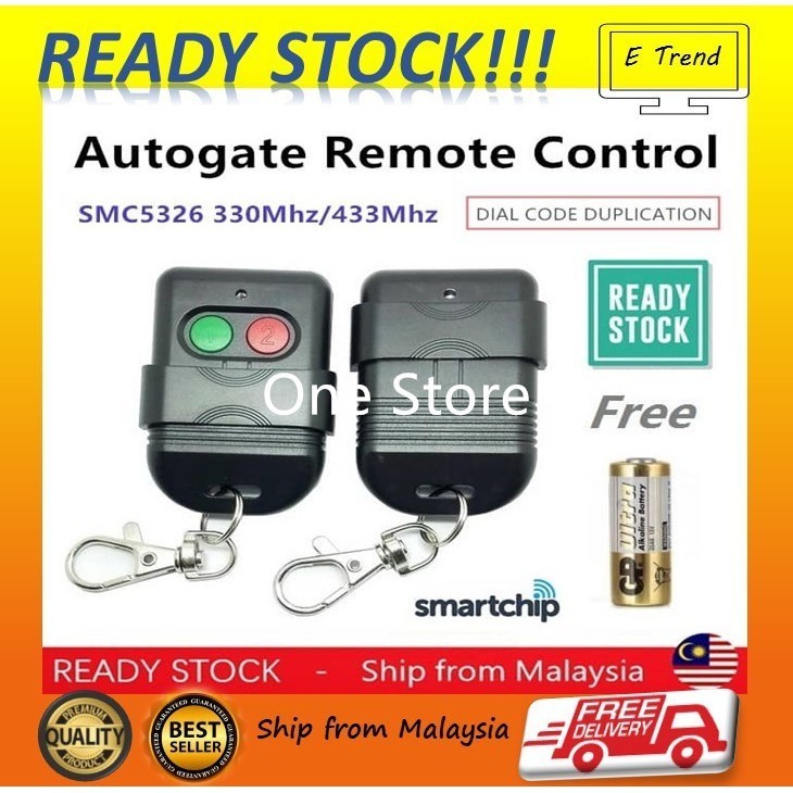 Autogate Door Remote Control SMC5326 330MHz 433MHz Auto Gate (Free ...