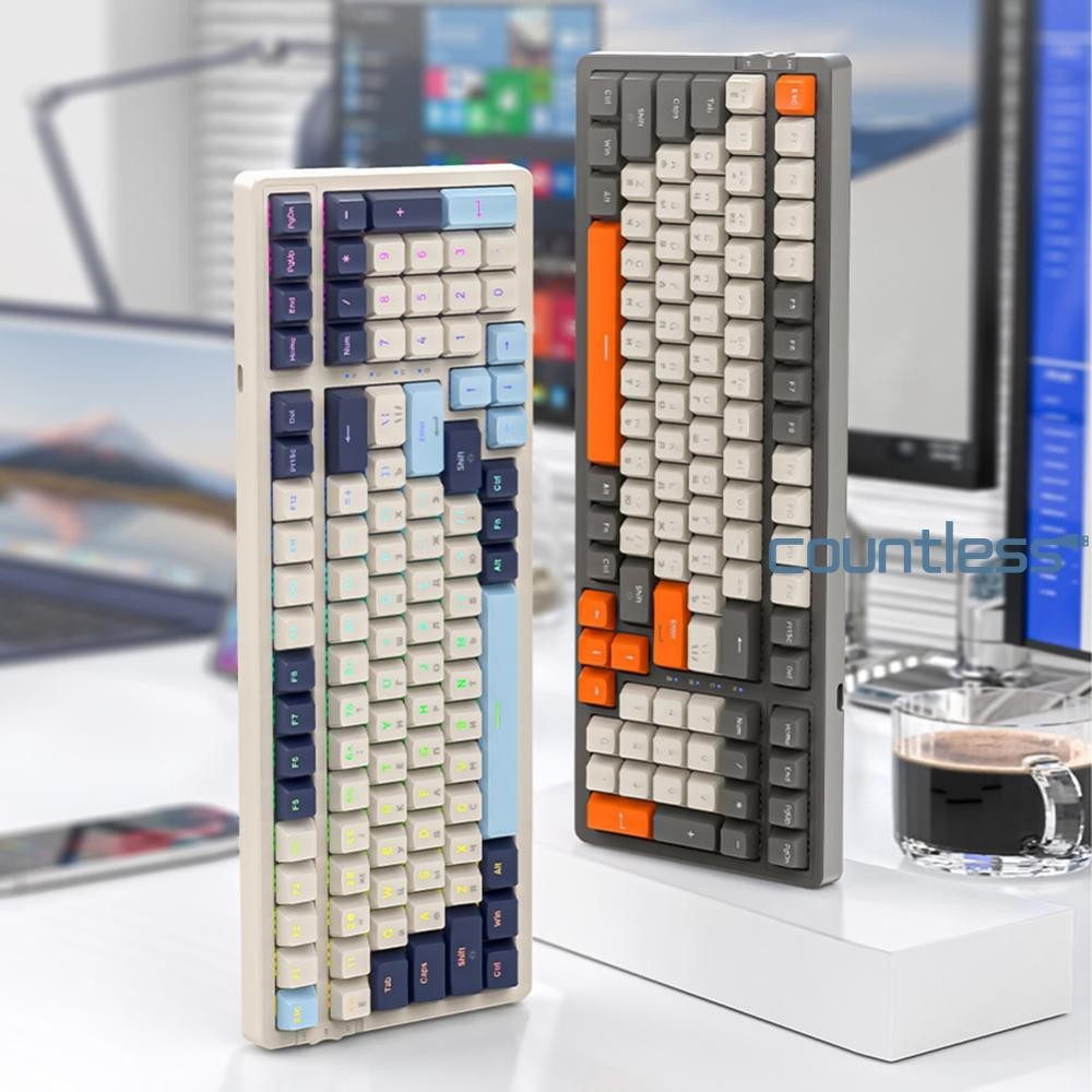 K8 100Keys Wireless Silence Mechanical Keyboard Russian/Korean BT5.0/2 ...