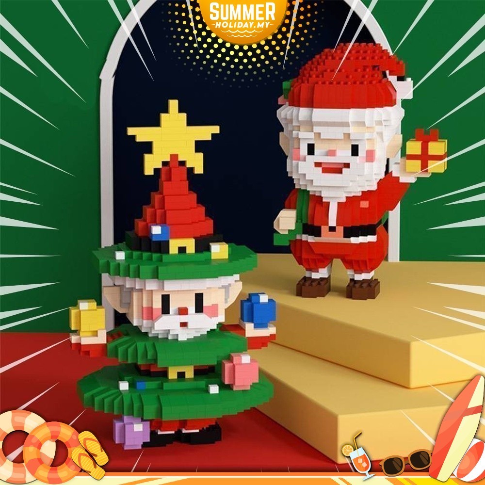 Pan Nie Block Cute Santa Claus Bricks Merry Christmas Gift Decoration ...