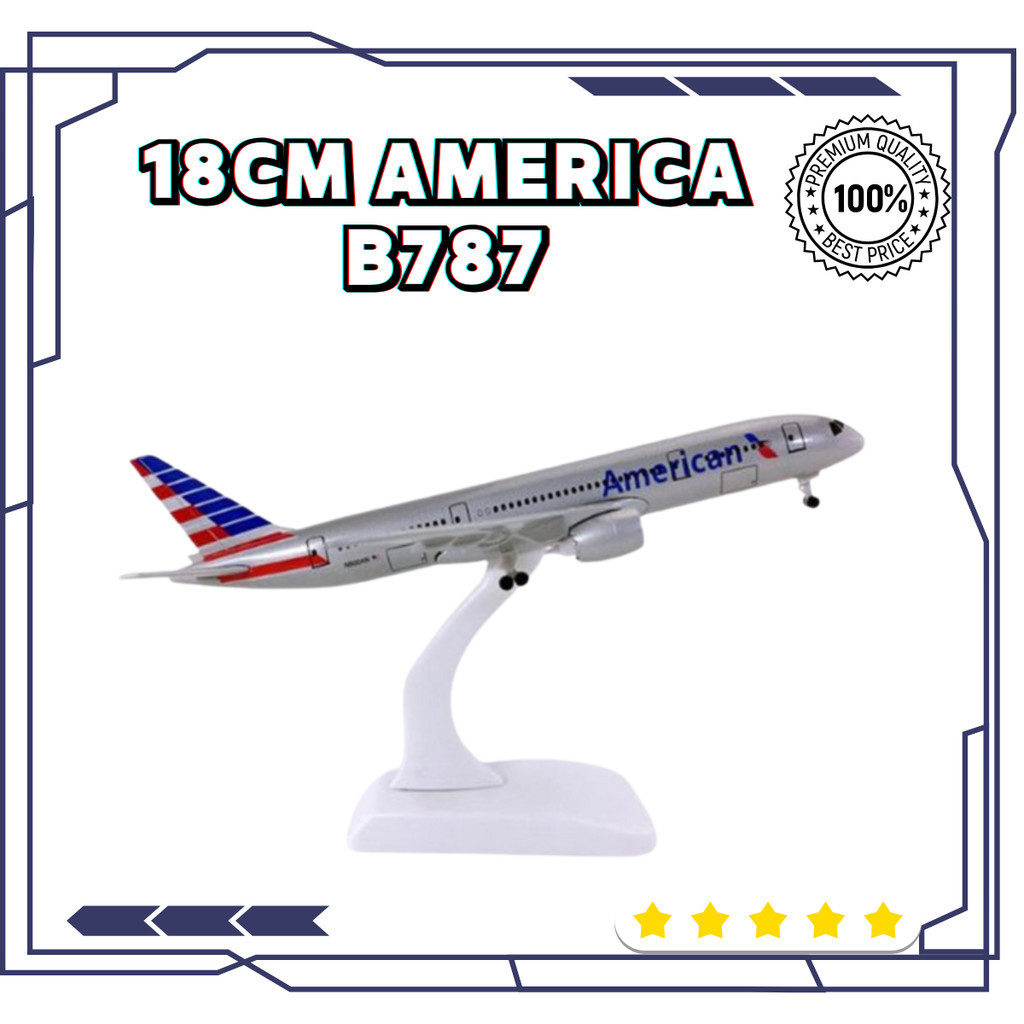 18CM AMERICA AIRLINES BOEING B787 1:250 METAL AIRCRAFT REPLICA DIECAST ...