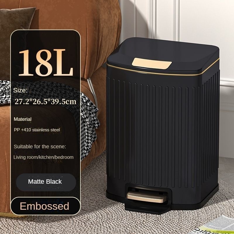18l Stainless Steel Large-Capacity Trash Can Household Kitchen Living ...