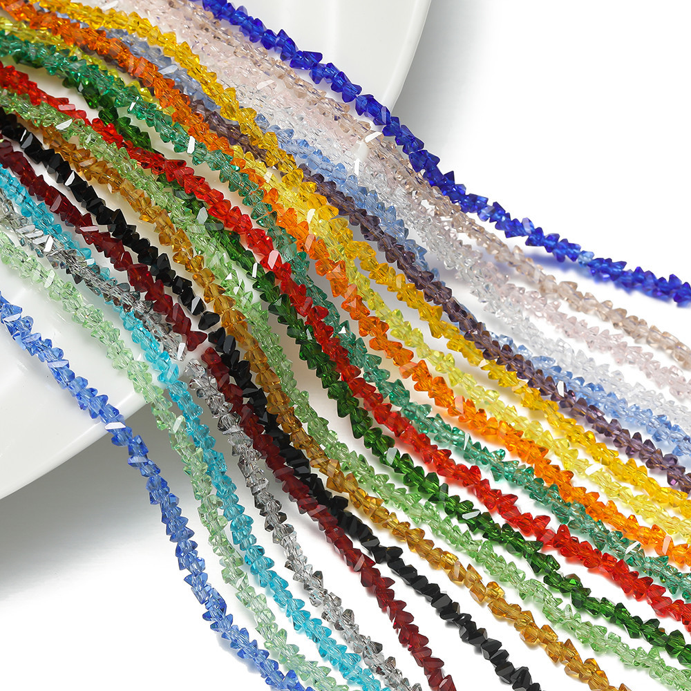 St. kunkka 2mm Glass Triangle Beads 50-100Pcs Glass Crystal Diamond ...