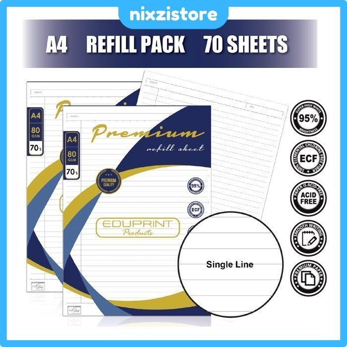 EDU Paper Examination Sheet Exam Paper A4 Size 80GSM Single Line Note ...