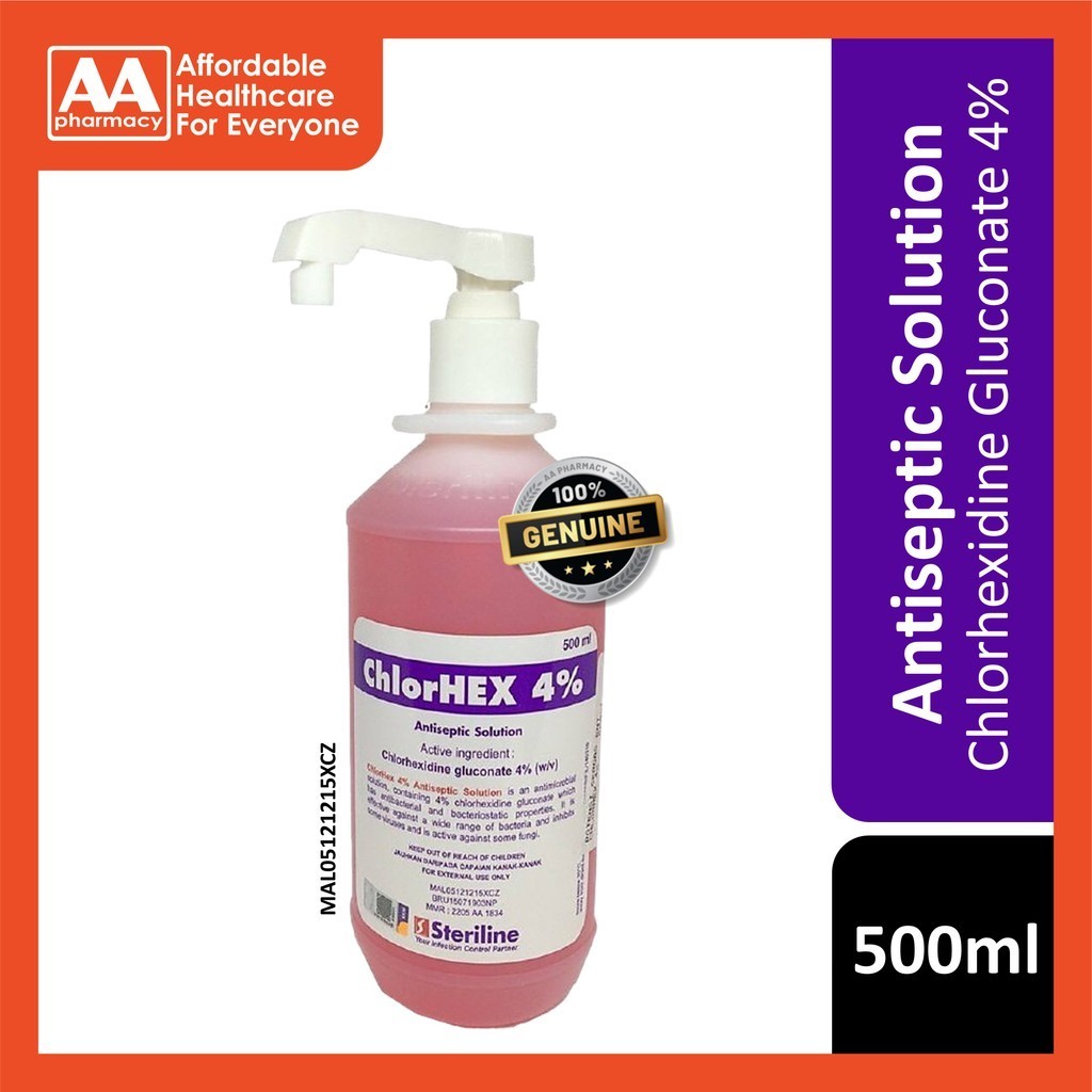 ChlorHEX 4% w/v Antiseptic Solution 500ml (Chlorhexidine Gluconate ...