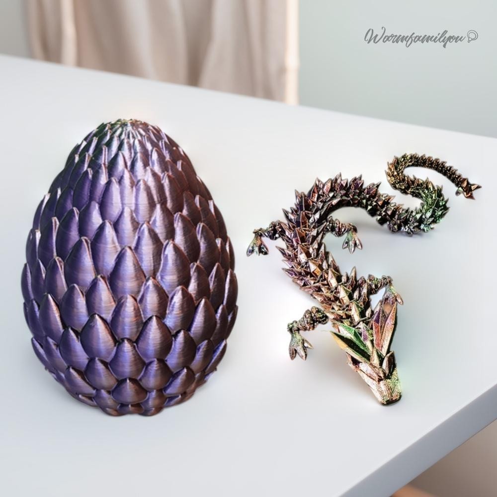 3D Printed Gem Dragon Crystal Dragon Egg Rotatable And Poseable Joints ...