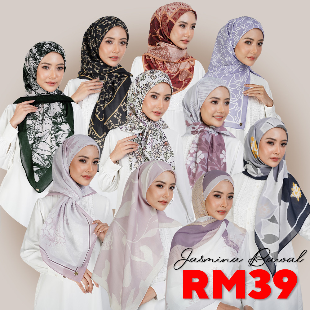 Jasmina Malaysia Square Tudung Bawal Cotton Voile RM39 | Shopee Malaysia