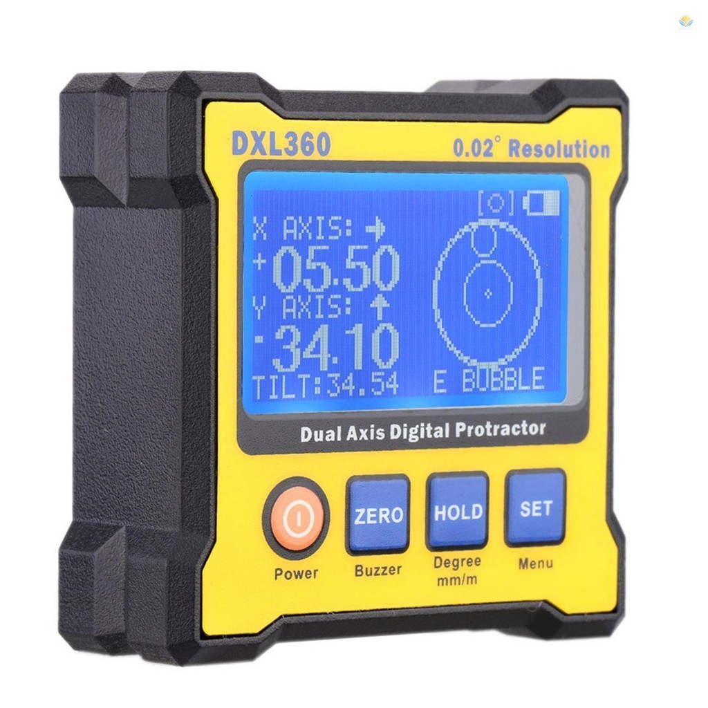 DXL360 Dual Axis Digital Angle Protractor with 5 Side Magnetic Base ...