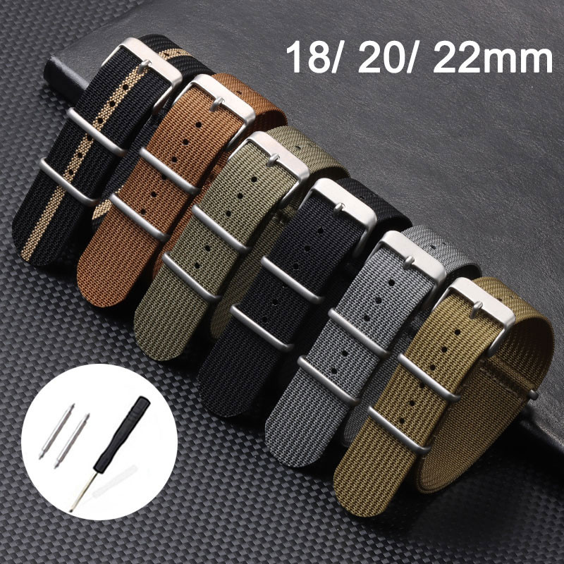 NATO Strap ZULU Nylon Watch Strap Woven Canvas Watch Band 18mm 20mm ...