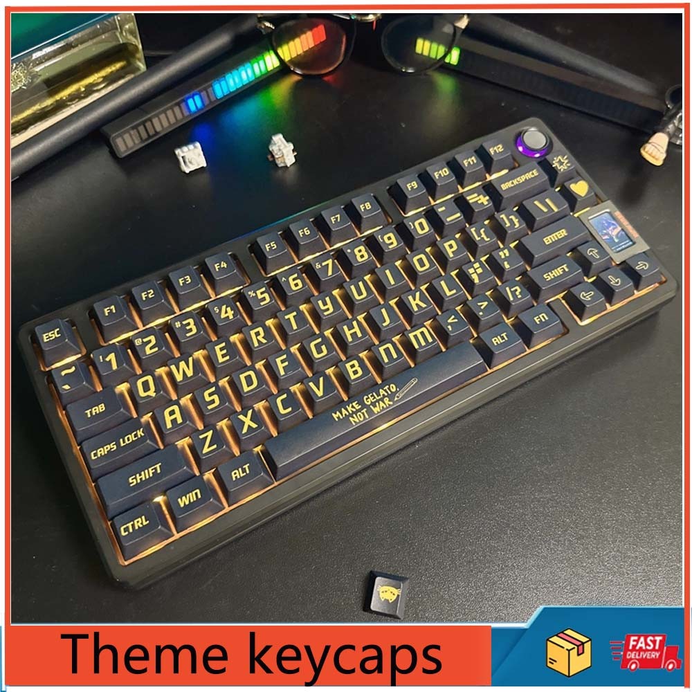 Black Gold Theme Keycaps Original Factory Height Black Storm Keycaps ...