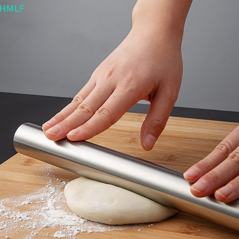 【HM】 Stainless Steel Rolling Pin Kitchen Utensils Dough Roller Bake ...