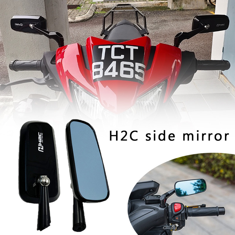 H2C CNC Side Mirror Full Aluminum Short Leg Motorcycle Rearview Mirror ...