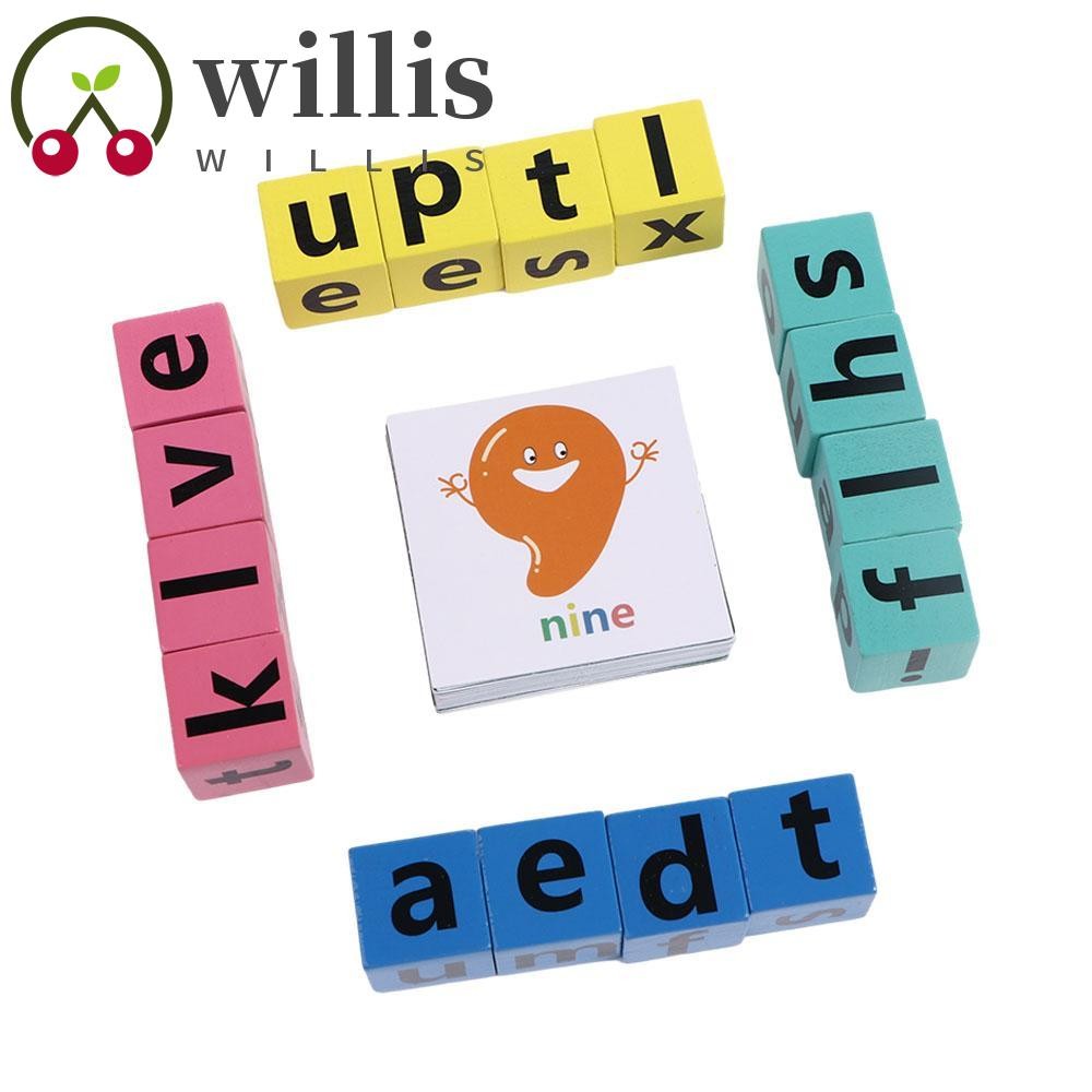 WILLIS Alphabet Spelling Game Flash Cards Matching Game Baby Learning ...