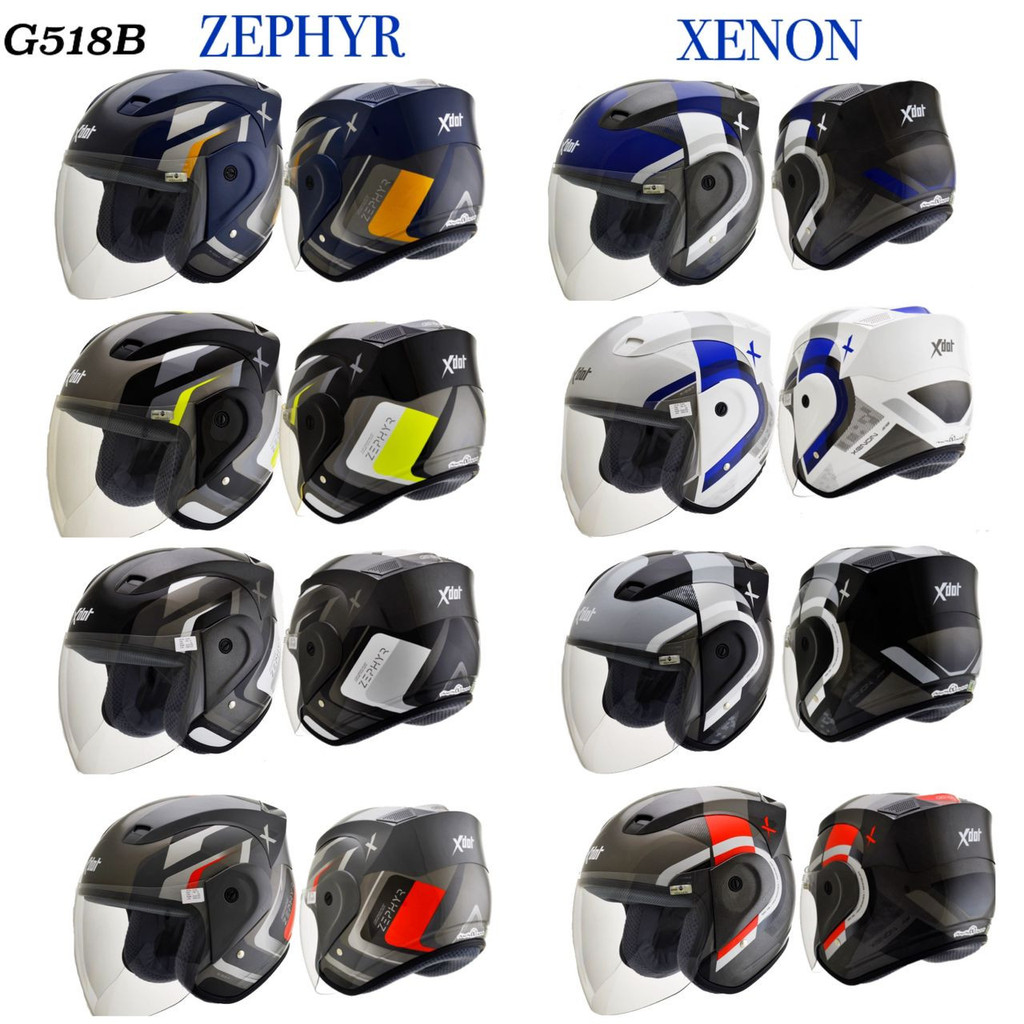 X-Dot G518B Helmet Design XENON/ZEPHYR | Shopee Malaysia