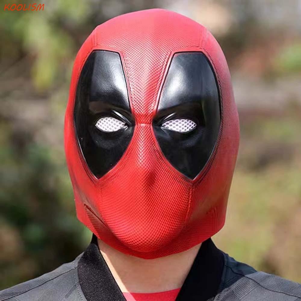 KOOLISM Deadpool Cosplay Costume, Halloween Black Red Deadpool Headgear ...