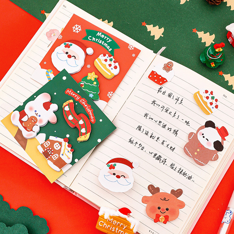 Christmas Sticky Notes Cartoon Candy Santa Claus Label Note Bookmarks ...