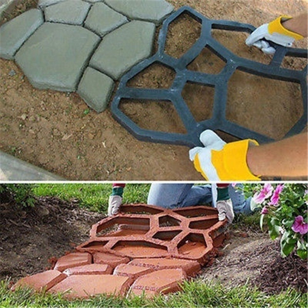 9 Grid Garden Pavement Mold Garden Walk Pavement Concrete Mould DIY ...