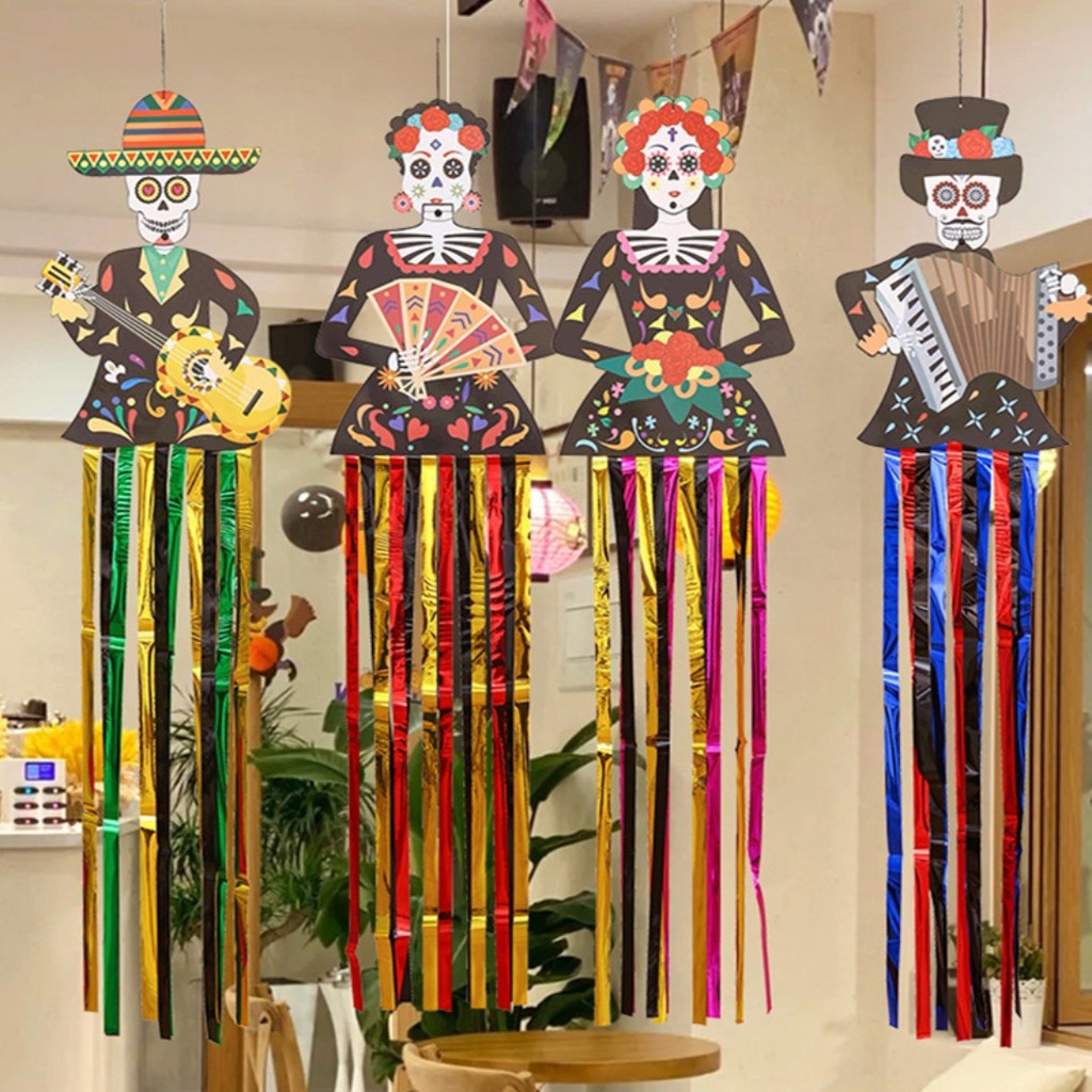 Day Of The Dead Porch Sign Door Banner Halloween Costume Mexico Dia De ...