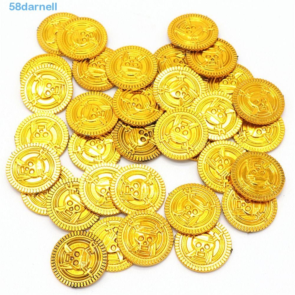 DARNELL Pirate Gold Coins, Plastic Game Coin Fake Gold Treasure, Cosplay Props Kid Favor Party ...