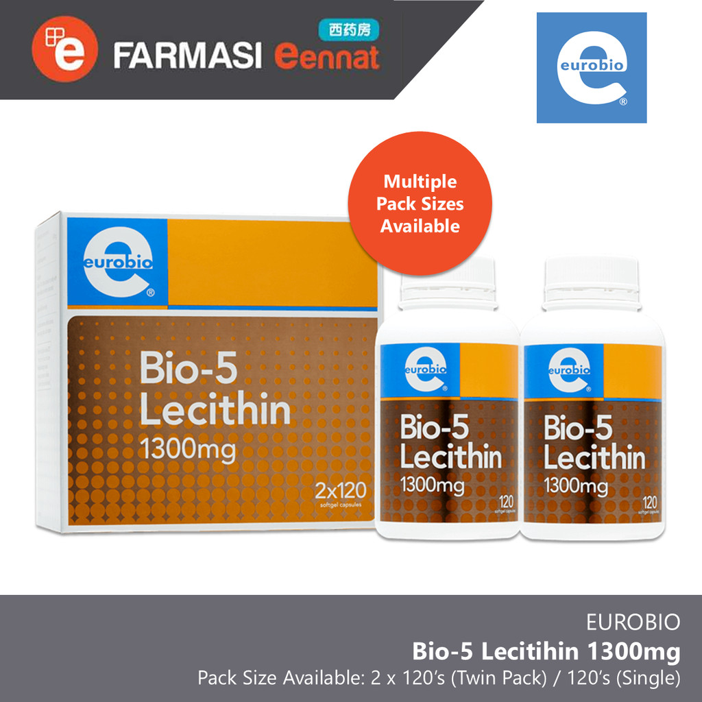 (exp 01/2026) [Eennat Pharmacy] Eurobio Bio-5 Lecithin 1300mg Softgel ...