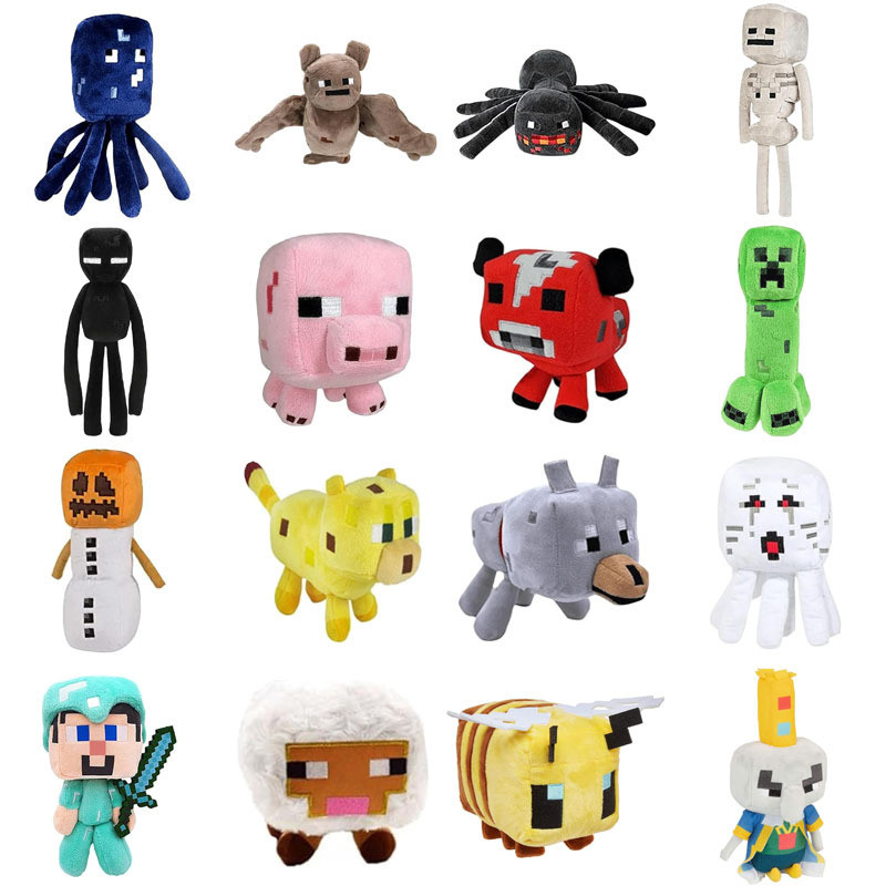 Minecraft Plush Toy Creeper Steve Doll Tiger Cat Spider End Dragon Doll ...
