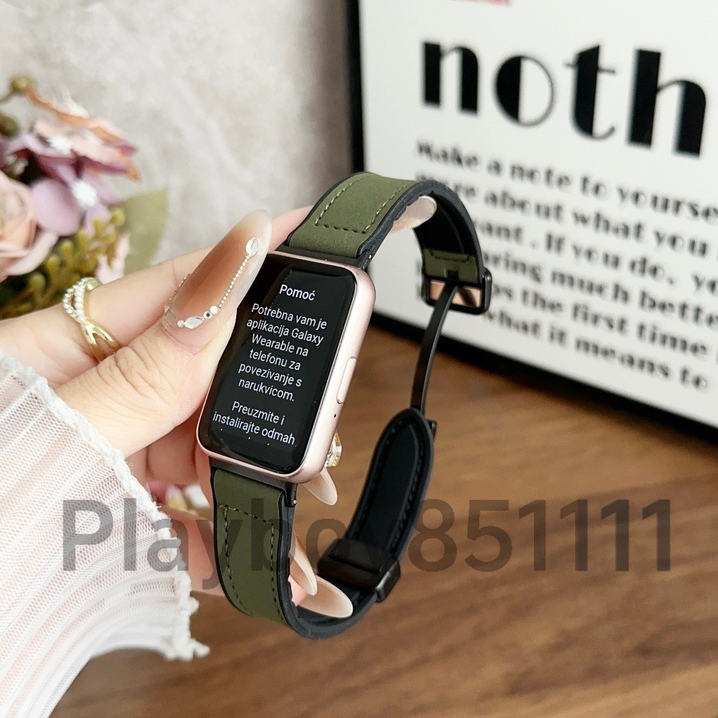 Samsung Galaxy Fit3 Folding Buckle Magnetic Strap Silicone Leather ...