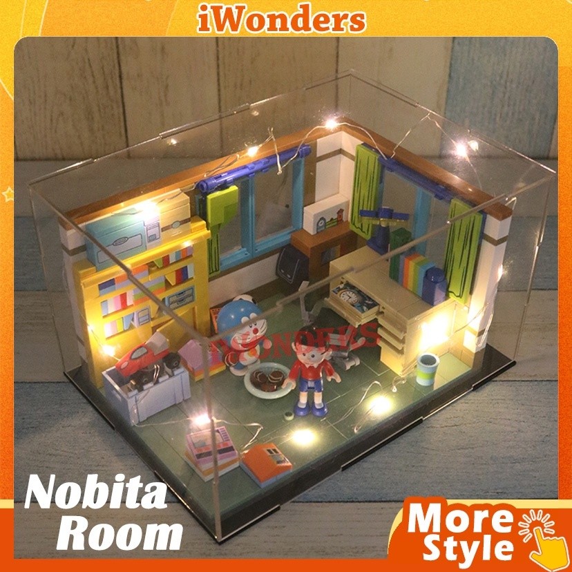 Ideas Doraemon Time Machine Nobita Room Acrylic display box Model Lego ...
