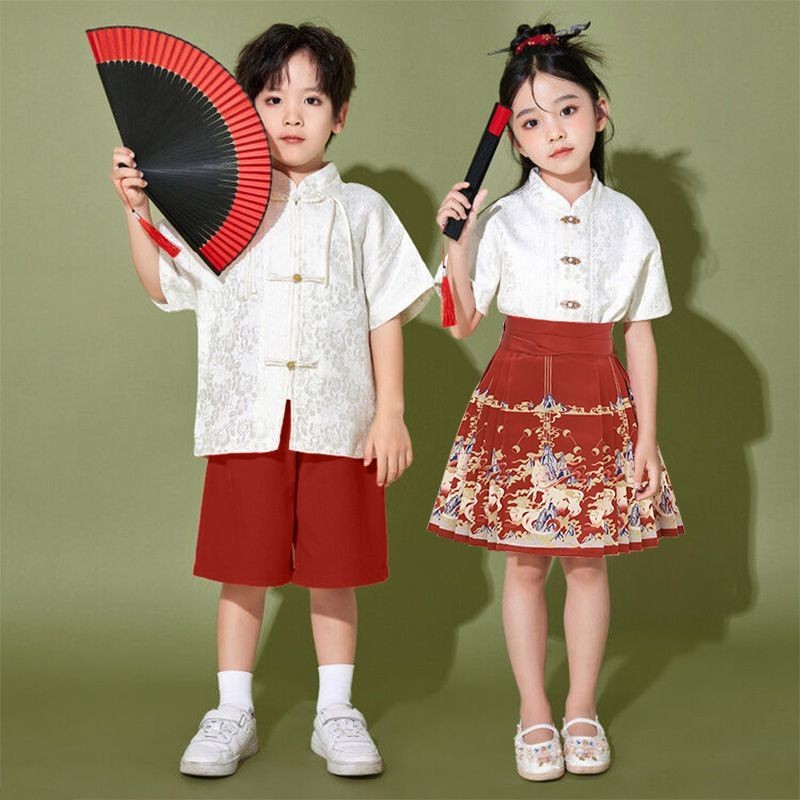 [2-13 years] Kids Hanfu Tang Suit Boys and Girls CNY Traditional ...