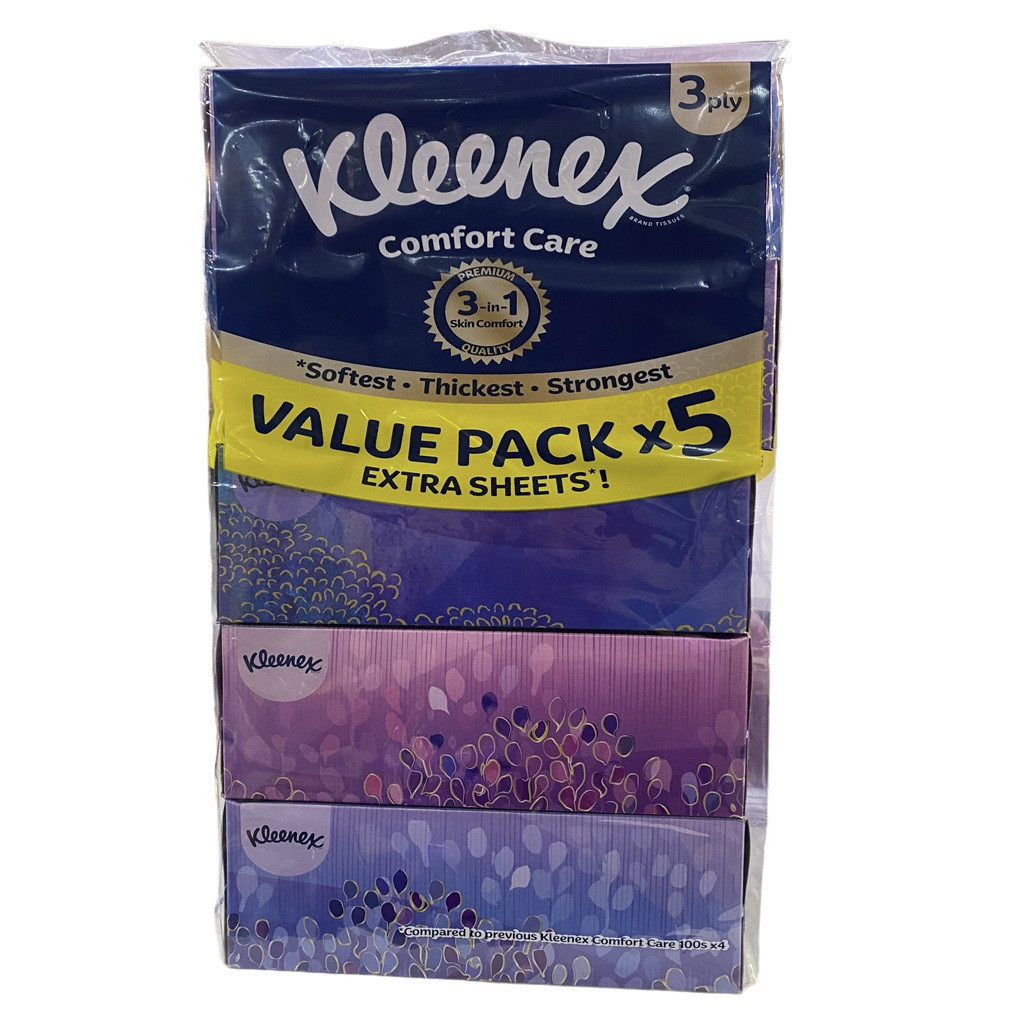 Kleenex Facial Tissue Comfort Care 3ply ( 5 x 90s) | Shopee Malaysia