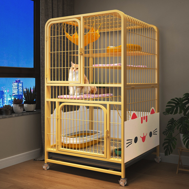Cat Cage Household Indoor Two-Layer Small Cat House Cage | Shopee Malaysia