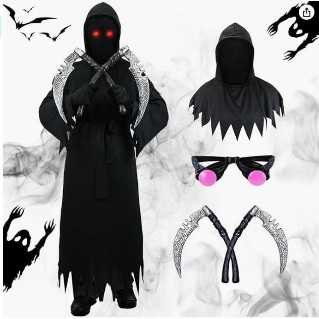 Halloween Horror Death cosplay Children's Costume Dark Messenger Ghost ...