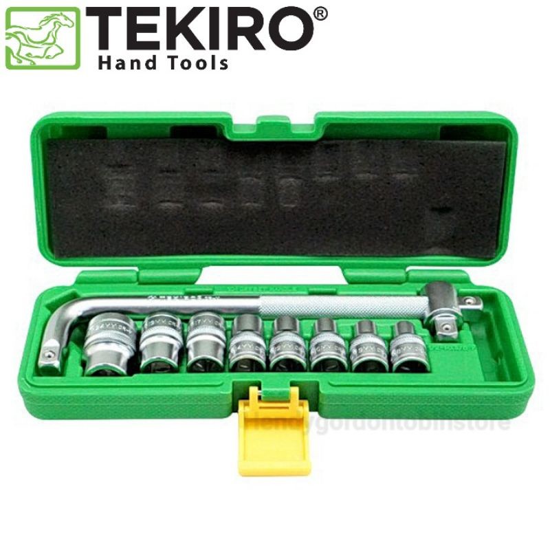 Sock WRENCH 10 PCS 6 PT SOCKET SET TEKIRO PLASTIC BOX / SOCK WRENCH SET ...