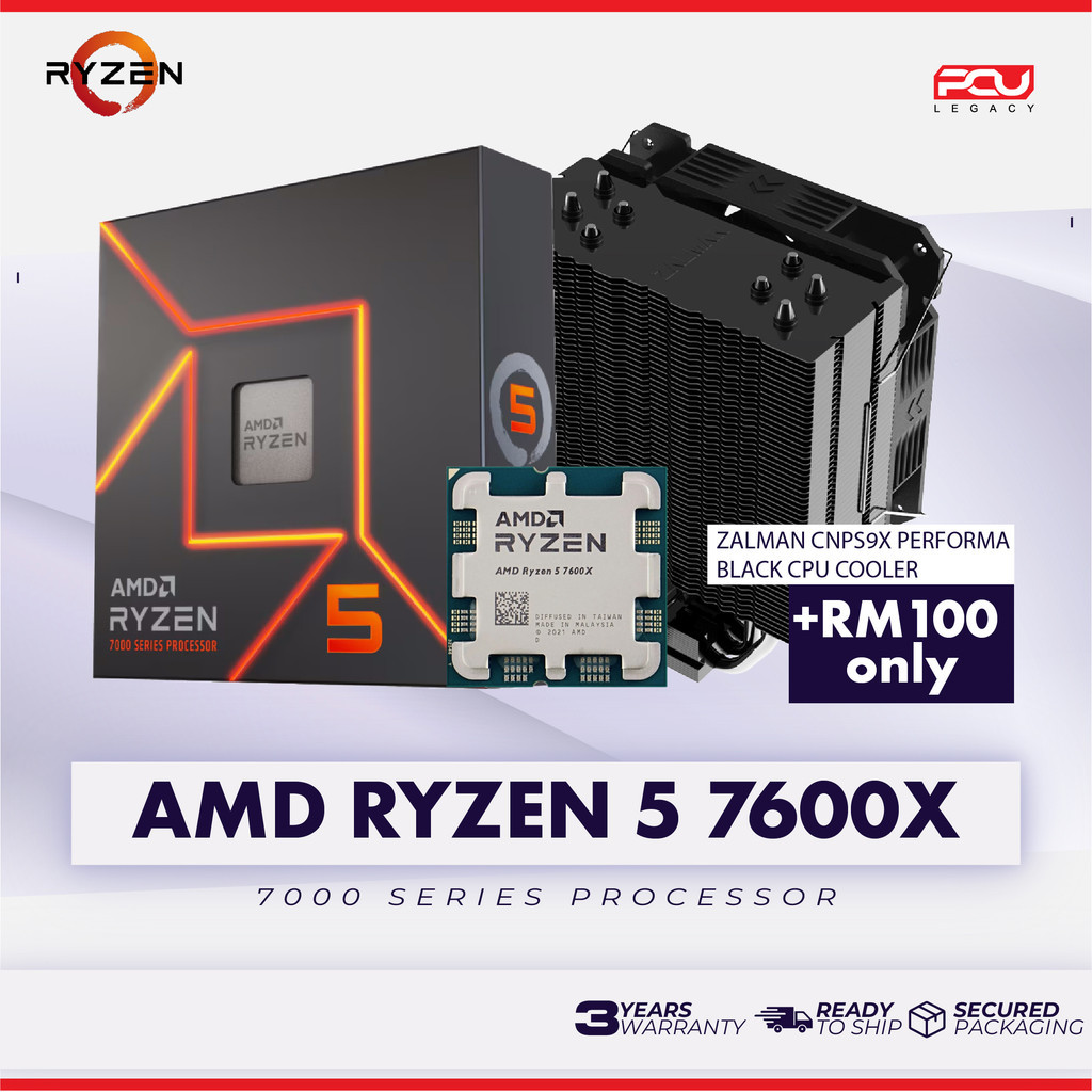 AMD RYZEN 5 7600X AM5 PROCESSOR (3 YEARS WARRANTY) | Shopee Malaysia