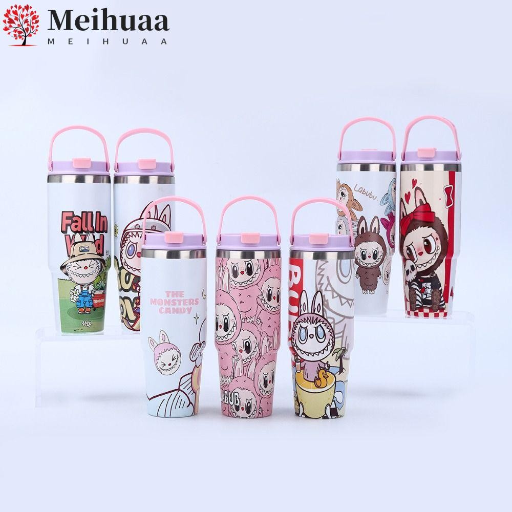 MEIHUAA Labubu Sippy Cup, 30oz Straight Stainless Steel Water Mug ...