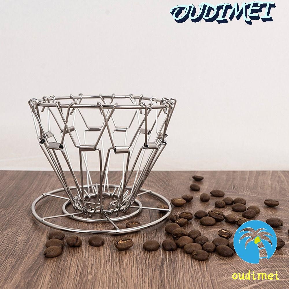 OUDIMEI Foldable Coffee Drip Stand, Stainless Steel Reusable ...