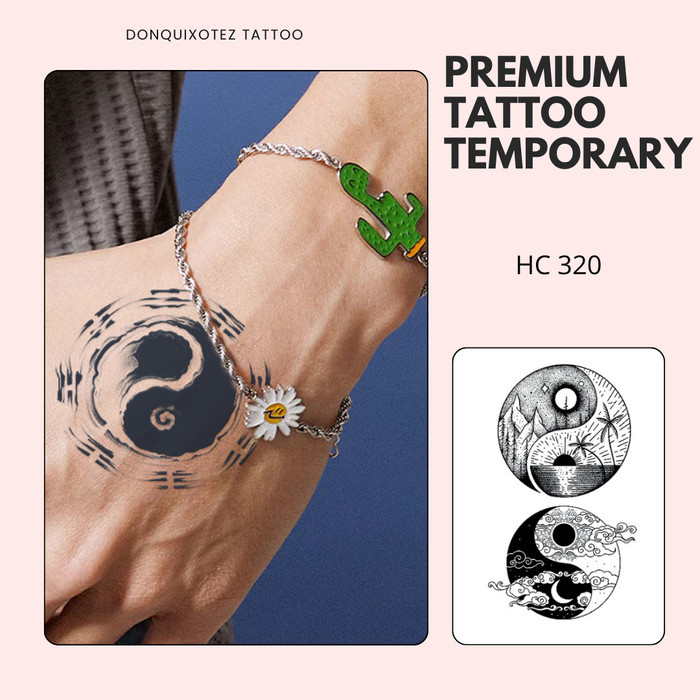 Premium Temporary Tattoo Semi-Permanent Tattoo Fruit Ink HC-311 yin motif long lasting life ball ...